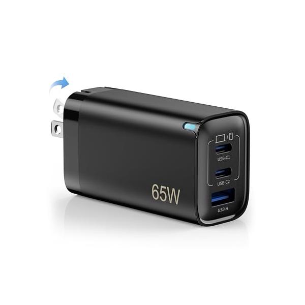 black-05/-/AM20C04・Color:black-05・65W急速充電：USB PowerDelivery(PD)対応の65W出力を備え、スマートフォンからノートPCまで幅広い機器に急速充電できます。MacBook Air 13...