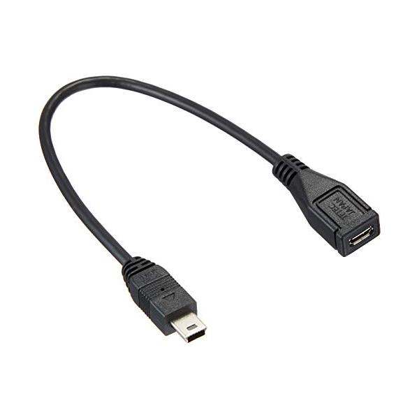 MiniB オス - microB メスブラック/20 cm/USBM5A/MCB20F・Style:MiniB オス - microB メスPatternName:単品・パッケージ個数:1・コネクタ形状:USB Mini B (オス) -...