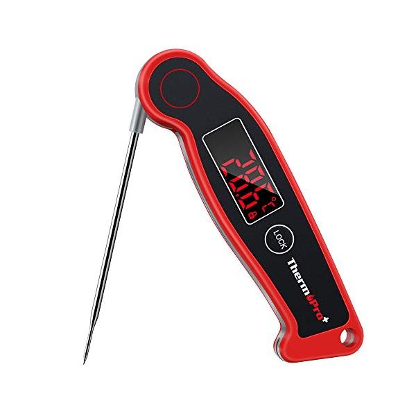 プレミアム版レッド+黒(バックライト付き・防水)/-/-・パッケージ個数:1・速読&amp;高精度キッチン温度計の先端センサーは革新な熱電対技術が採用されており、伝導スピードがより 速く、1-2秒だけで温度を表示できます。測定範囲は-50°...