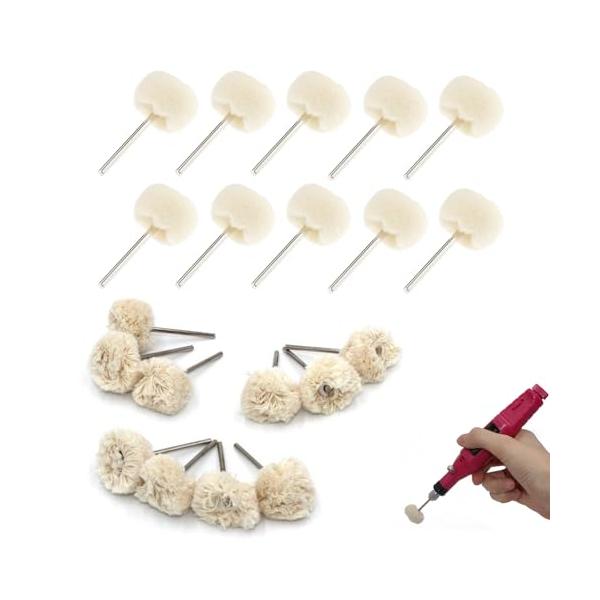 黒/-/-・精密研磨に最適貴金属、ジュエリー、ガラスなどの精密研磨に最適な、高品質な羊毛フェルト研磨ヘッドです。リューターに取り付けて使用することで、細部まで丁寧に磨き上げ、美しい仕上がりを実現します。軸径は汎用性の高い2.35mmなので、...