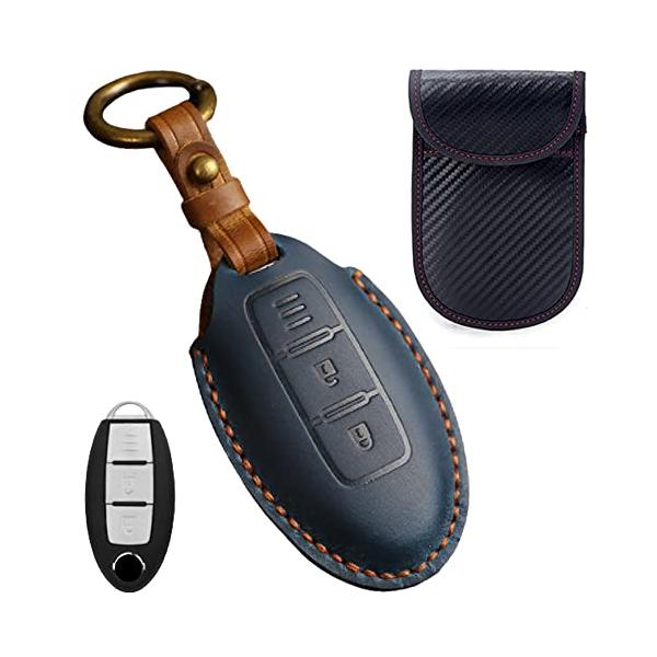 該当なしブルー/NISSAN-GE-SANHUA/NISSAN A・Color:ブルー・セット内容：日産 専用スマートキーケース (2)キーホルダー(3)リレーアタック対策ポーチ。本商品はキーカバーのみの販売となります、純正キーは付属してお...