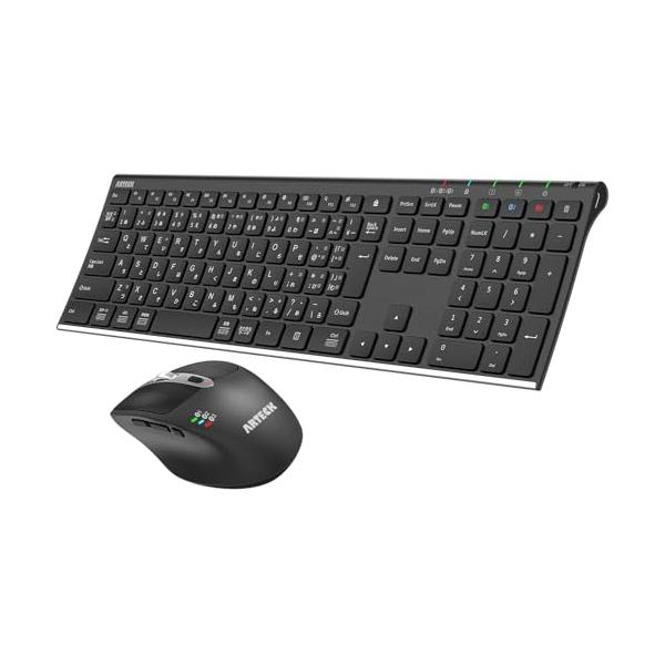 ブラック/-/-・3台デバイスの間に簡単にクリックすると切り替える:このキーボードとマウスは同時に3台のBluetoothデバイスと接続できます。簡単にクリックすると3つのデバイスの間に切り替えます。・幅広い機種に対応：Bluetooth対...