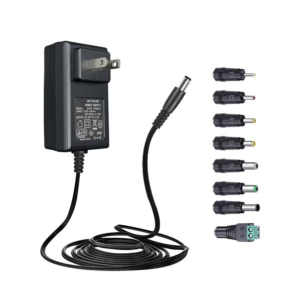 -/24V-1A+8Tips/XH1200-2000wJ・Size:24V-1A+8Tips・[AC - DC 24V 1Aアダプター] ---AC入力: 100V-240V 50Hz/60Hz; DC出力：24V 1A/1000mA 24...