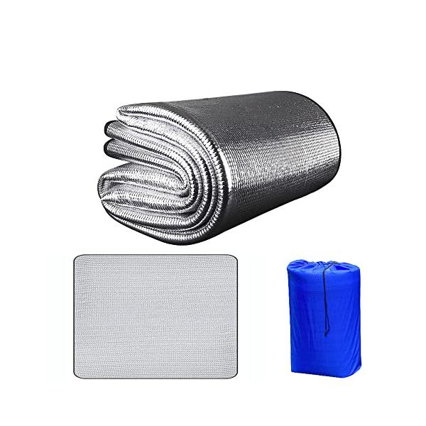 ミニマリストシルバー/150×200cm/-・Size:150×200cm・製品サイズ長さ150cm×幅200cm×厚さ8mm；収納サイズ（約）：48×35×13cm；重量（約）：500g；マット材質：アルミフィルム、発砲ポリエチレン。収納...