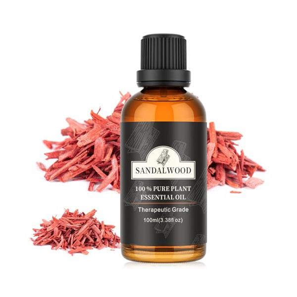 ScentName:サンダルウッド・サンダルウッド・仕様容量：100ml??容器：遮光茶色ガラス瓶??香りの系統：樹木系??抽出部位：木（心材）??精油製造法：水蒸気蒸留法??ドロッパー（滴下）式、1滴は約0.05ml、DIYの時に使う分量...