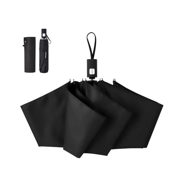 ブラック-B/直径100cm、全長28cm/-・Color:ブラック-B・?超軽量おりたたみ傘 メンズ・ゆとりのある大きいサイズ折り畳み傘 メンズ 軽量 傘の重量は約260g、広げたとき傘の直径は約100cm、弧長は約110cmまで、大人ふ...