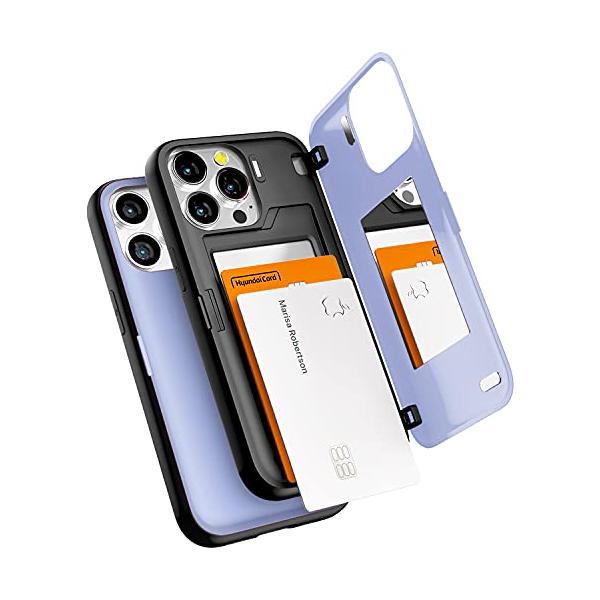 磁気ドアバンパーパープル/-/IP13P-MDB-PPL・Color:パープル・カード収納 カード入れの部分は曲線に従った設計になっており、2枚のカードをより簡単に収納できます。・二層保護衝撃吸収の高い柔軟なTPUと硬質のポリカーボネートが...