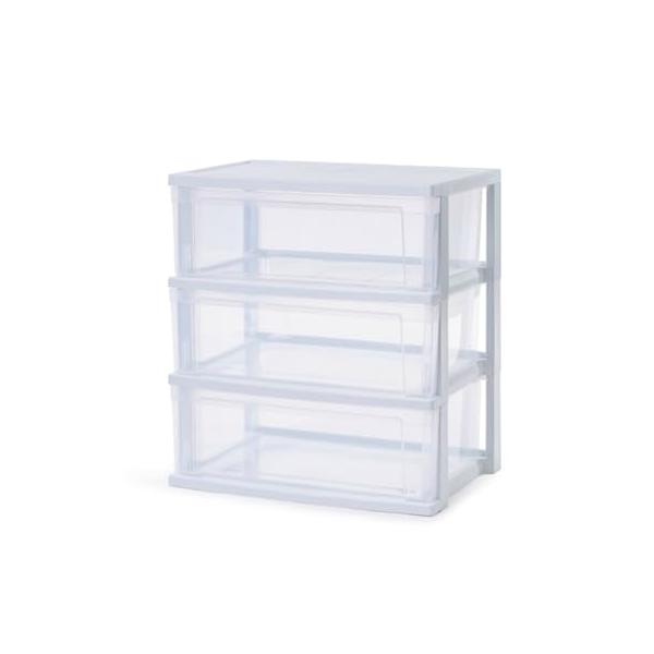 3段a)ホワイト/3段/NSW-543・Style:3段PatternName:組立品・パッケージ個数:1・サイズ:53×38×59cm(約)・耐荷重:天板2kg、引き出し1段当たり約4kg・一体型フレームでぐらつかない・使いやすいサイズ感...