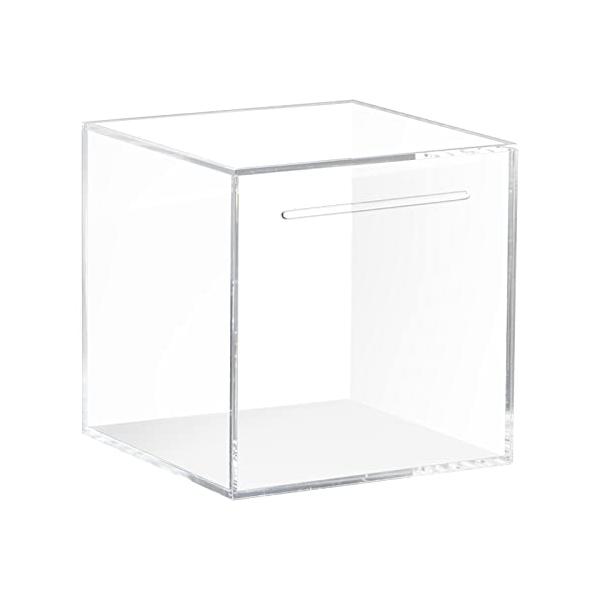 大容量クリアー/12cm/pb-12・Color:クリアーSize:12cm・クリア貯金箱：アクリル製のクリア貯金箱は、毎秒お金が見えるので、貯める楽しさを十分に味わうことができます。 マネーボックスのデザインは、部屋のインテリアのどんな内...