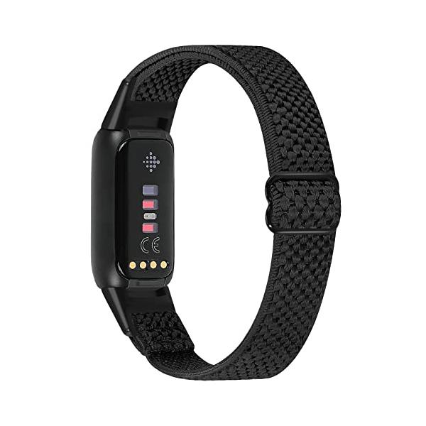 スポーツブラック/-/FL003・Color:ブラック・対応機種:Fitbit Luxe /Fitbit Luxe Special Edition SE .・弾性付きデザイン---最新のゴムひもと調節なバックル設計を採用して、腕のサイズを最...