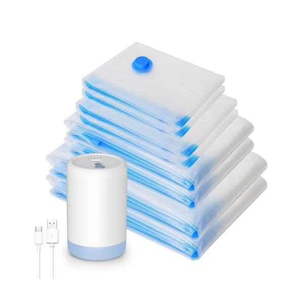 茶色/コードレス電動ポンプ付き20枚セット/TP-CSB・Size:コードレス電動ポンプ付き20枚セット・収納スペースを有効に活用:サイズ: 80*100cm四枚入り+60*80cm四枚入り+50*70cm四枚入り+40*60cm四枚入り+...