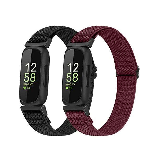 軽量Black+WineRed/-/JN001・Color:Black+WineRed・対応機種：Fitbit Inspire 3、Fitbit Inspire 2、Fitbit Inspire、Fitbit Inspire HR、Fitb...