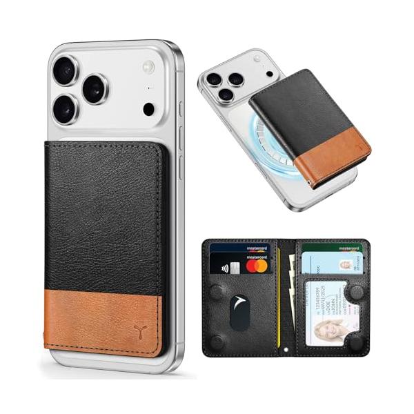 レトログラファイト&amp;ライトブラウン/-/-・Color:グラファイト&amp;ライトブラウン・６つのカードスロットこのスマホケースの厚さはさわずか0.3インチです、薄くスリムな設計です。6つのカードスロットを備え、カードがそれぞれ独...