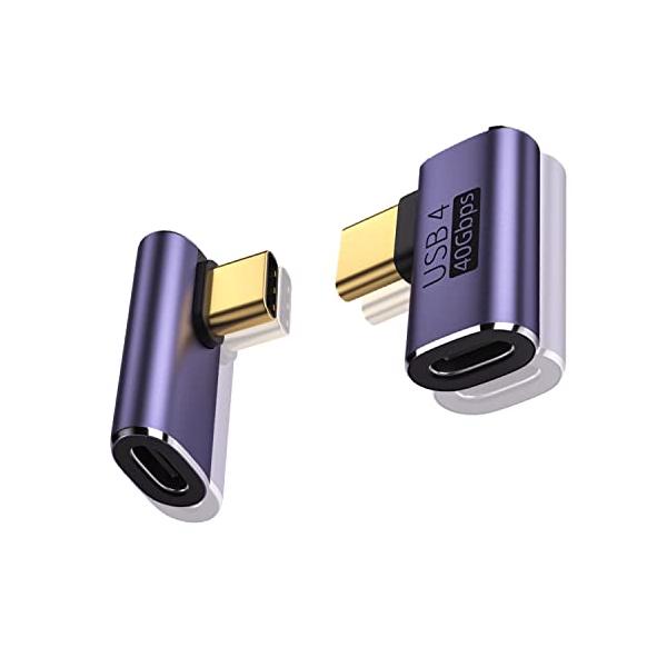 オスからメス三番+五番パープル/-/-・Style:オスからメス三番+五番・便利で実用的標準のUSB4アダプターは、40Gbpsに完全対応したUSB Cアダプターで、Thunderbolt4ケーブル用に設計されている。L型オス-メスアダプタ...