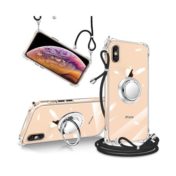 クリア/iPhoneX/XS/-・対応機種スマートフォン専用保護カバー。・長さ調整 &amp; ストラップの脱着が1秒で調節なストラップにより、サイド、またはフロントに持ち運べるときに完璧にあなたの隣に掛けることができます。 このアクセサリ...