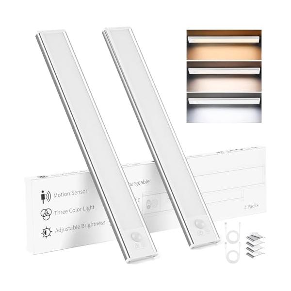 Multi-colored/30CM/30CM-2・Size:30CM・60cmの高感度人感センサーライト超薄型アルミ素材のキャビネットライト：?全長30cm。?電球色（3000K）、昼白色（4500K）、昼光色（6500K）の3色に切替。...