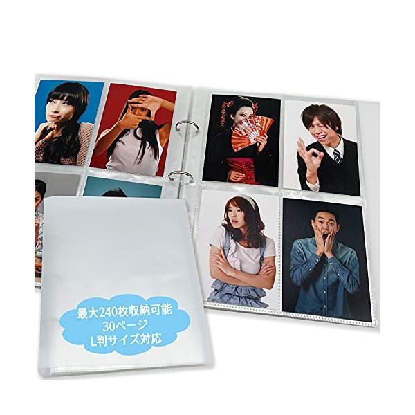 バインダー式透明/縦28cm×横23.5cm×高さ4.5cm/-・商品仕様全体サイズ：縦28cm×横23.5cm×高さ4.5cm。ポケットサイズ：縦13.5cm×横9cm。L判写真対応。・大容量収納当ブロマイド用収納ファイルは、1ページあた...