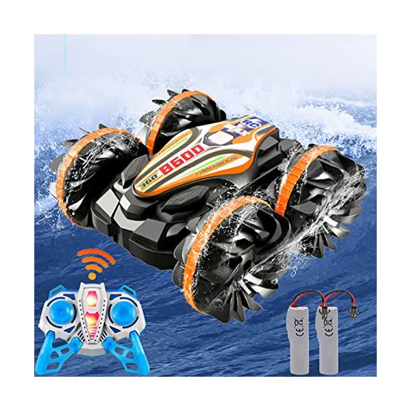 オレンジ/-/-・Color:オレンジ・水陸両用/四輪駆動大きい四輪で駆動する水陸両棲ラジコン カーです。室内&amp;室外はむろん、砂や瓦礫の多いアウトドア、水たまりなどの水面もガンガン走行。精密なデザインにより、極端な条件を克服してエン...