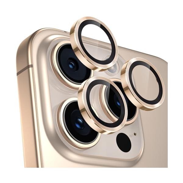 ゴールド/-/-・Color:ゴールド・4つ入り・予備があるので安心感UP！iPhone 16 Pro/iPhone 16 Pro Max用カメラ保護カバーは、高品質なAB接着剤を使用しており、自動吸着と気泡防止機能を備えています。レンズに...