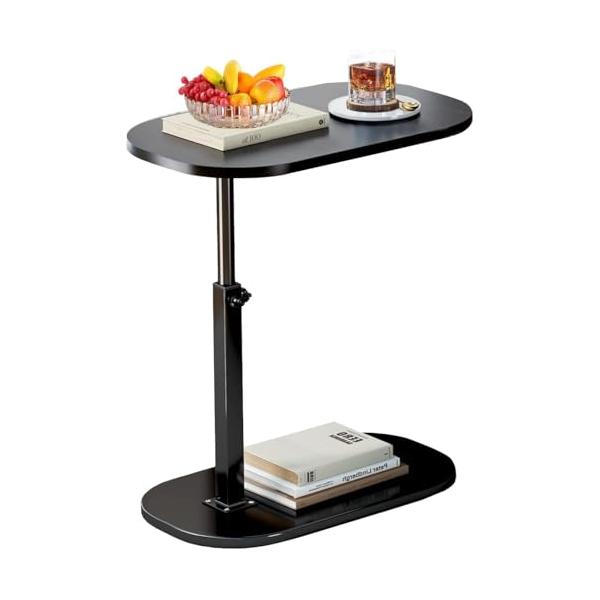 ブラック/Medium/ZZ005・Color:ブラック・?2025全新改良版 高品質サイドテーブルAyutongのベッドテーブル、お客様の声を集めてを改善！スチールフレームを上下に連結し、スチールフレームを太くすることで、構造が安定し、揺...