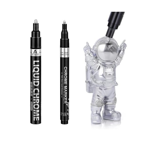 メタリックシルバー 1mm+2mm/-/jhb-371・Color:シルバー 1mm+2mm・3種類のペン先0.7mm、1.0mm、2.0mm三つのペン先サイズ、均一な線を描くのに適したマーカーペン 、芸術的なレタリングや極細部の描写を書く...