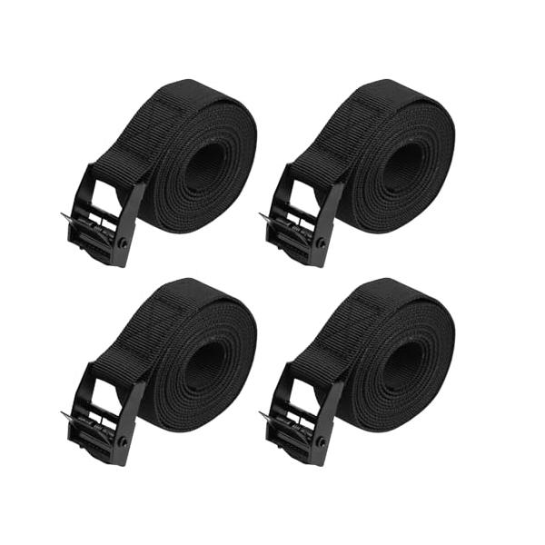 ブラック/BL1.5m-4本/-・Color:ブラックSize:BL1.5m-4本・仕様ベルト素材：ポリプロピレン；カムバックル：亜鉛合金；長さ：1m/1.5m/2m/3m/5m；幅：25mm；厚み: 1.1mm；セット：2本/4本;破断強...