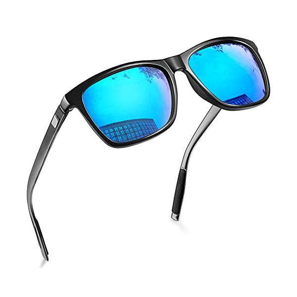 クラシックB4ブラック/ブルー/M/E2140-12・Color:B4ブラック/ブルーLensColor:マルチカラー・パッケージ個数:1・軽量素材コンビネーションメンズサングラスはPCフレームとマグネシウムアルミ合金テンプルを採用し、超軽...