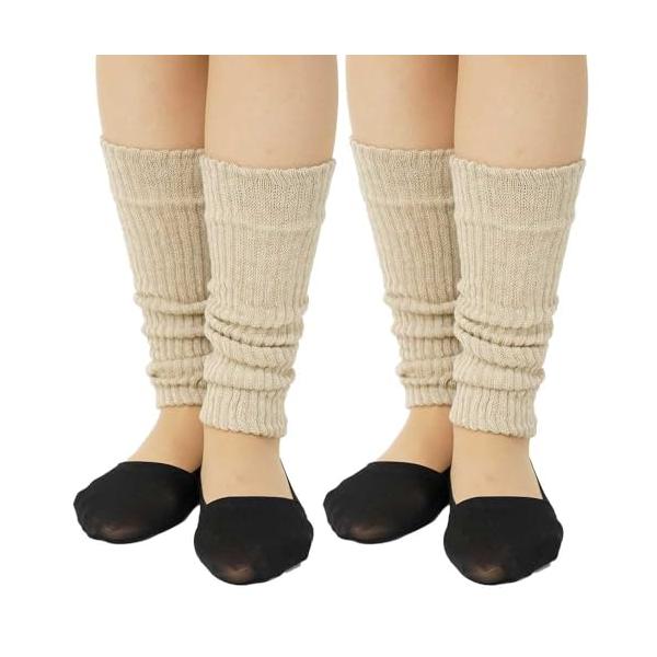 レッグウォーマーnew(2足セット〉モクベージュ/Free Size/SQM852・Size:Free SizeColor:new(2足セット〉モクベージュ・肌にやさしいレッグウォーマー絹あわせ重ね履き風二重編 ・肌側絹100% ・表糸温綿...