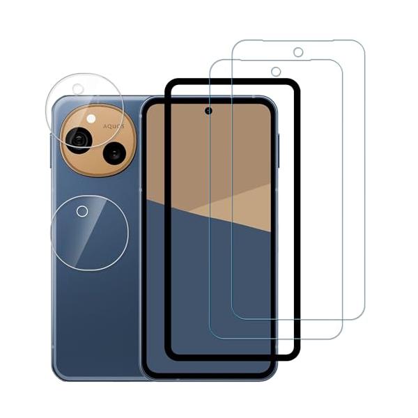 透明/2-2-D-LG-AQUOS Sense 10/AQUOS Sense 10 SH-53F SH-M33・Size:2-2-D-LG-AQUOS Sense 10・対応機種-2+2 枚セットAQUOS Sense 10 用の ブルーラ...