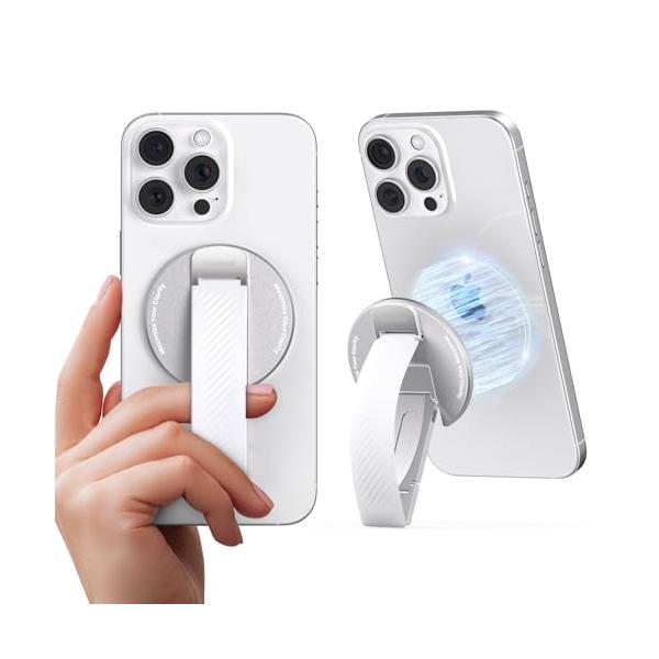 ホワイト/-/-・Color:ホワイト・柔らかくて指に優しい、薄くて持ちやすいやわらかなシリコンベルトが指に心地よくフィット。長時間の使用でも疲れにくく、手を優しくサポート。超スリム設計で、ジーンズのポケットや小さなショルダーバッグにもすっ...