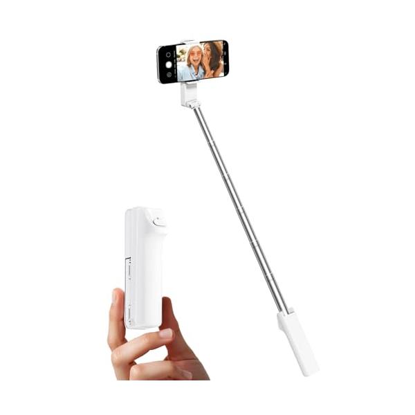 ホワイト/-/-・Color:ホワイト・幅広い互換性の自撮り棒この多機能な自撮り棒 iphoneは、4〜7インチのスマートフォンに対応。iPhone 17/16/15/14/X/12/13/13 Plus/Pro、iPhone Air/Ga...
