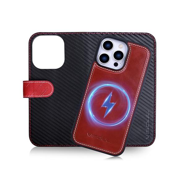 ブラック・レッド（分離式）/-/-・Color:ブラック・レッド（分離式）・全面保護・携帯ケース対応機種iPhone16ProMax(6.9インチ)。対応機種と画面サイズをよくご確認のうえ、ご購入いただけますようお願い致します。手帳型ケース...