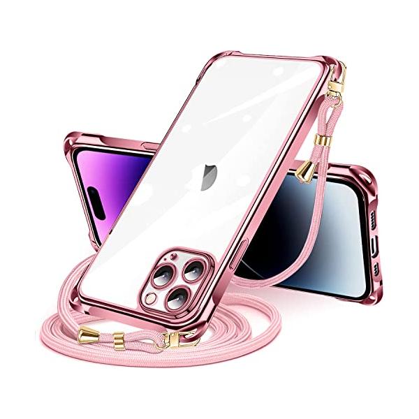 クリアローズゴールド/iPhone 14 Pro Max/-・Size:iPhone 14 Pro MaxColor:ローズゴールド・対応機種本機によって精密に設計に基づいて、細かいところにもちょうどよく、穴位置も正しく、すべてのスピーカー...