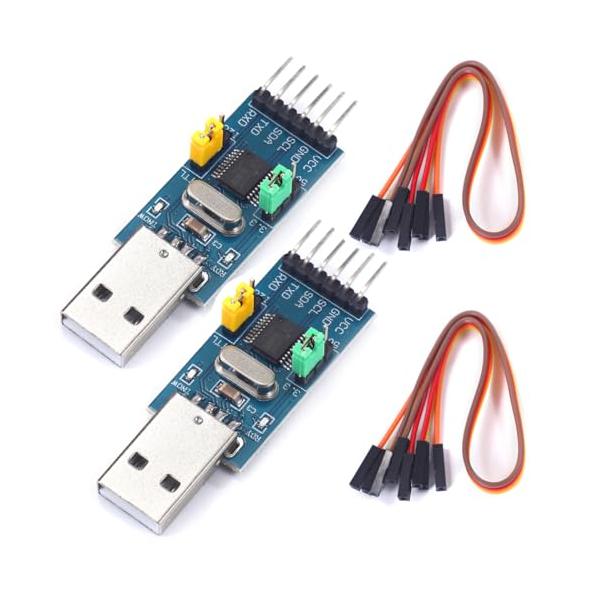 USB から I2C IIC USB から UART USB から TTL 変換アダプター・マスターとしてのみ使用できます。 20K、100K、400K、750K の複数の調整な通信速度・シリアル データ通信、ISP モード プログラムのダ...