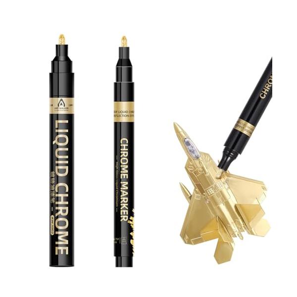 ゴールド 1mm+2mm/-/jhb-371・Color:ゴールド 1mm+2mm・3種類のペン先0.7mm、1.0mm、2.0mm三つのペン先サイズ、均一な線を描くのに適したマーカーペン 、芸術的なレタリングや極細部の描写を書くのに適した...