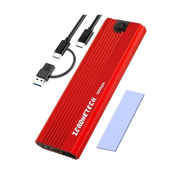 レッド/Small/NVME&amp;SATA・Model:NVME&amp;SATA・NVMe/SATA M.2 SSDケース本SSDケースはNVMe PCIeとSATAの両プロトコルに対応したM.2 SSDをサポートし、自動認識機能を備...