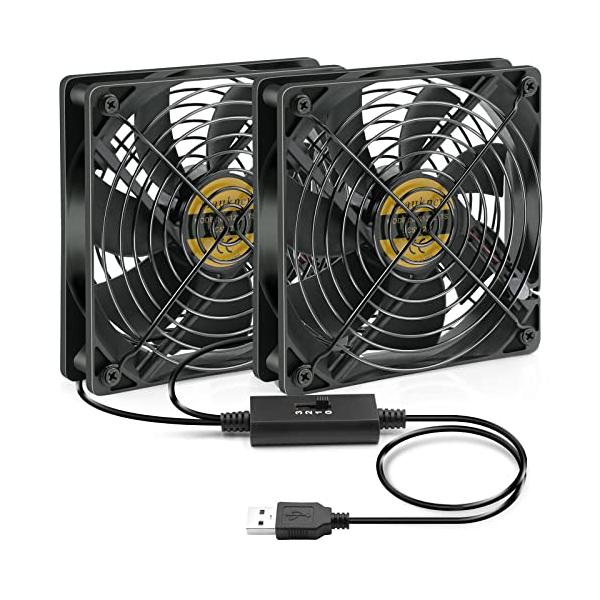 コンパクトブラック/12cm/-・Size:12cm・超静音設計、連続稼働ための冷却用ファンなので、静音が大事。更に静音性に気になる場合、弱風モードに切替して、稼働音が聞こえないレベルです。無線ルーター、AVアンプ 、外付けHDDなど様々な...