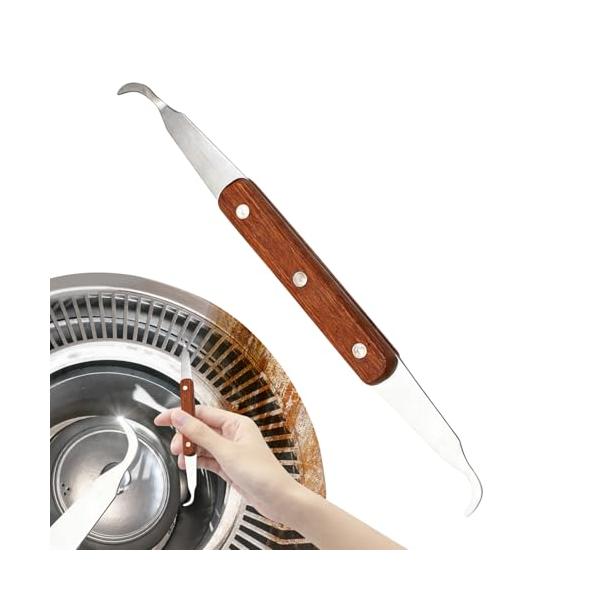 シロッコファン 掃除/シロッコファン 掃除/DH851・??効率的なダブルヘッド設計両端に異なる形状のステンレス製ヘッドを装備。シロッコファンの奥やレンジフードの角など、場所に応じて最適な道具に切り替えられ、頑固な油汚れや焦げ付きの除去作業...