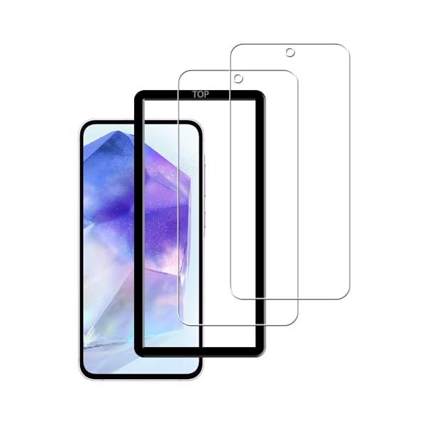 透明/2-Galaxy A55 5G/-・対応機種: Galaxy A55 5G SC-53E SCG27 専用の強化ガラスフィルム、完璧なフィット感を実現・高品質素材: 日本製の旭硝子を使用し、優れた透明度と耐久性を実現・高透明度: 超薄...