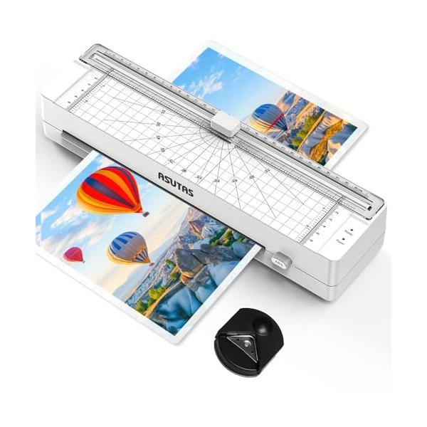 ホワイト/-/OL122・●3in1 多機能ラミネーターこだわりポイント 気泡が残りにくい新型加熱システムを採用、きれいにラミネートできる・●裁断機/コーナーカッター付き、ラミネート作業以後、裁断と角取り作業。裁断機は表面に一体化になり、コ...