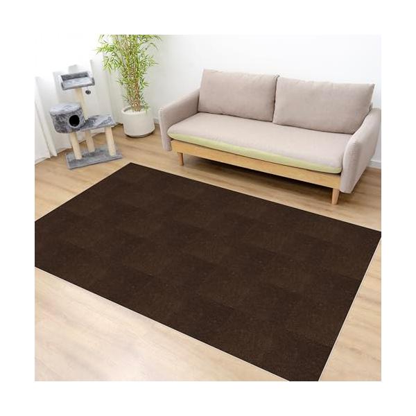 モダンダークブラウン/30*30*0.5cm 30枚/30XZFKBR30X30・Size:30*30*0.5cm 30枚Color:ダークブラウン・1.厚さ25%UP、柔軟防音で周囲と身の回りを守るこのタイルカーペット アツデを実現した ...