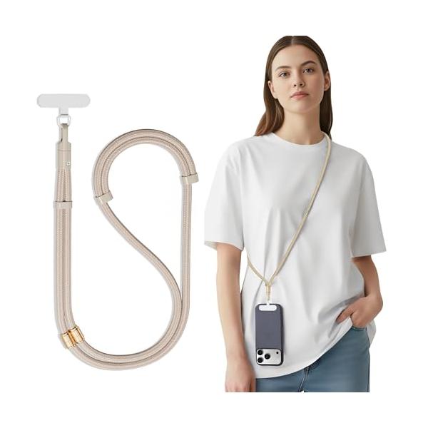 クラシックベージュ/9.5-31.5inch/SUR1-CrossbodyLanyard・Color:ベージュ・パッケージ個数:1・3WAY仕様:斜め掛け・首掛け・手首用。1本で3通りの使い方。両手フリーで快適に・2種類の取り付け:穴なし用...
