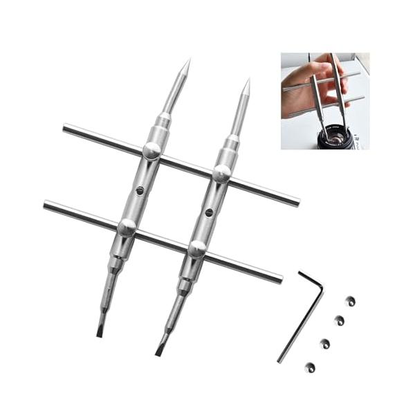 シルバー/-/-・パッケージ個数:1・ステンレス鋼製このスパナはステンレス鋼製で、研削と研磨処理を経た後、表面にバリがなく滑らかで、丈夫で耐久性があります。・両面チップこのレンズレンチは2頭設計で、尖った先端と平らな先端の両方を備えており、...