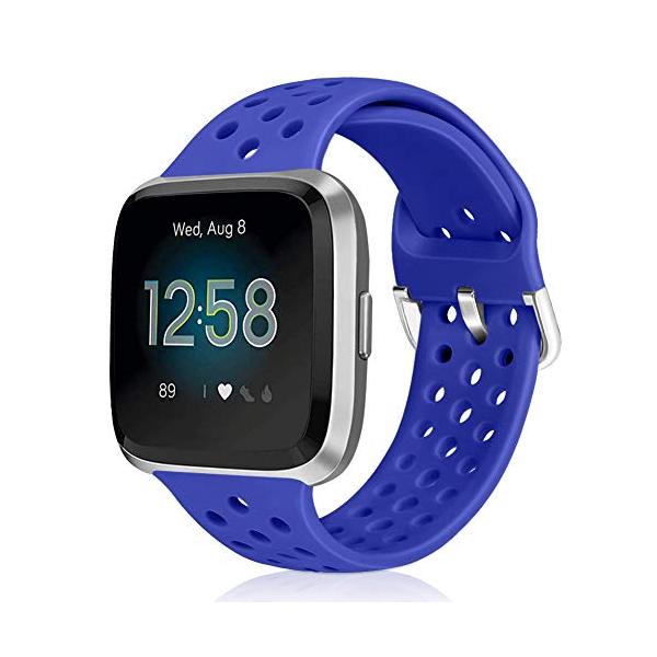 シンプルサファイアブルー/-/-・Color:サファイアブルー・Fitbit Versa/ Versa 2/Lite/SEに適用し、長さは5.5-8.1in（13.97-20.57cm）インチ、多数の手首サイズに適用します。・Fitbit ...