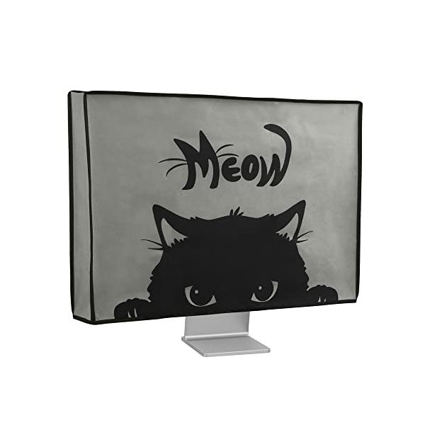 キュートな猫 グレー / 黒色/20-22モニター/43617.13・パッケージ個数:1・互換性: 20インチから22インチのモニター対応 使用上の注意: カバーはゆるく装着してください。カバーを着けたまま画面を起動させないでください。・ホ...