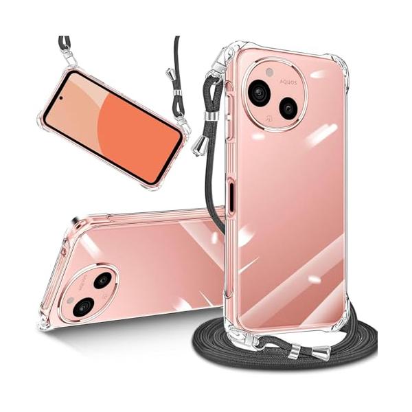 クリア/AQUOS sense9/sense10/-・Size:AQUOS sense9/sense10Color:クリア・対応機種本機によって精密に設計に基づいて、細かいところにもちょうどよく、穴位置も正しく、すべてのスピーカー、ポート、...