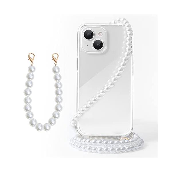 クリアパールチェーン/iPhone 14/-・Color:クリアパールチェーンSize:iPhone 14・対応機種Apple iPhone 14 専用のデザインです. クロスボディリストストラップ付いています.・高品質の素材：ネックバンド...