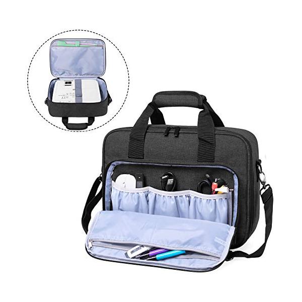 ブラック/プロジェクター入れ：34.3cm x 25.4cm x 10.8cm/-・Color:ブラック・パッケージ個数:1・収納力1つのメイン室と5つのポケットがあって、プロジェクターに限らず、HDMIケーブル、AVケーブル、リモートコン...