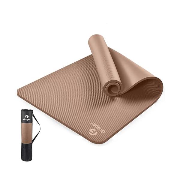 ブラウン/15mm/-・Color:ブラウンSize:15mm・? 長185 cm、幅80 cmで、形や身長が異なる人にしても、使用時に快適感を獲得できます。また高密度ニトリルゴム材料を採用する厚さ15 mmもある良質な運動ヨガマットとして...