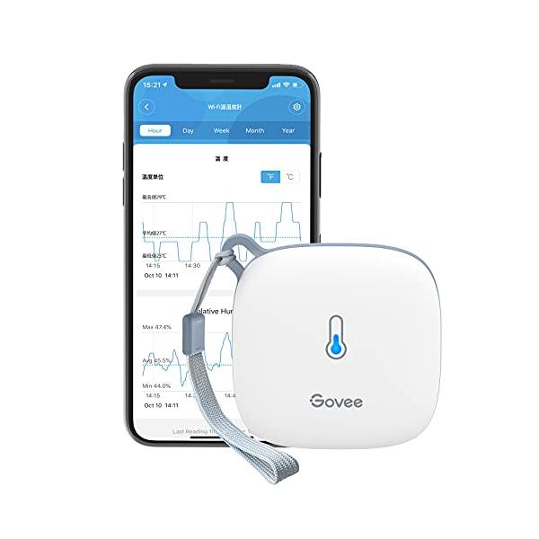 ホワイト/-/-・WiFi温湿度計・遠隔確認Govee温湿度計はBluetoothだけではなく、WiFiにも接続でき、アプリでどこでも温度と湿度の情報を読み取れます。室内の空調管理や風邪、乾燥などの予防目安として活躍します。（ご注意：本製品...